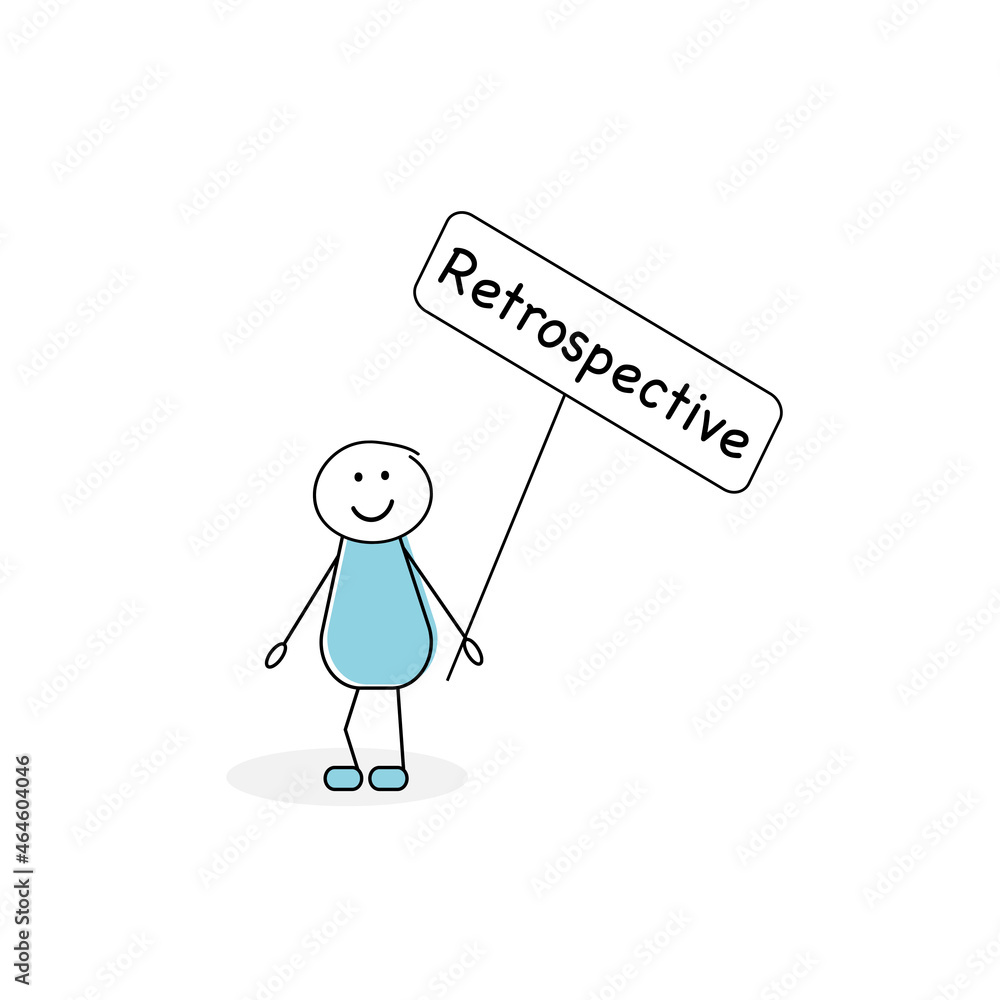 Jolly stickman - Retrospective Stock Vector | Adobe Stock