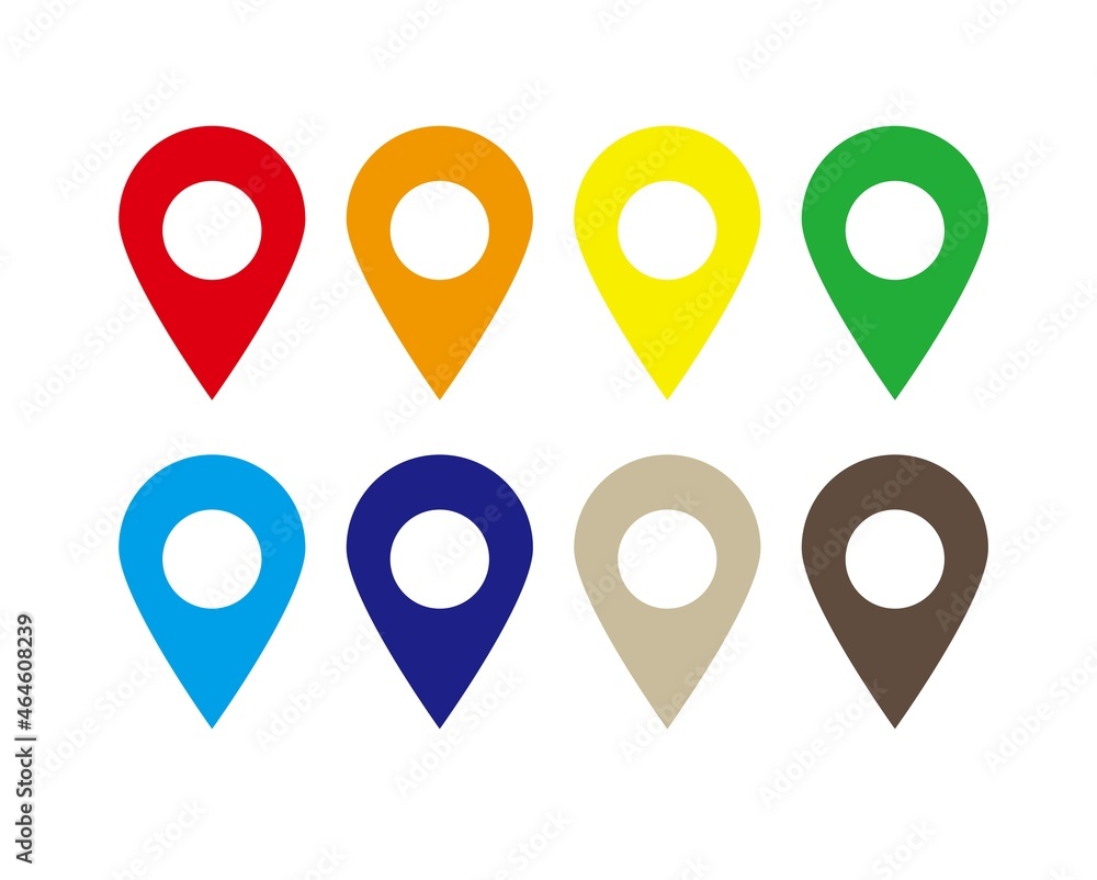 マップピン、現在地表示のベクターイラスト素材／ピン／位置情報／アイコン Stock Vector | Adobe Stock