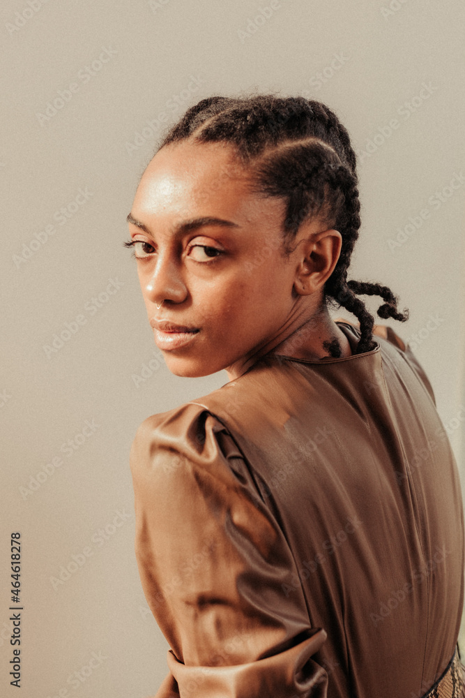 Black Model with Cornrows Stock Photo | Adobe Stock