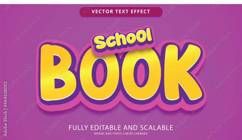 school book text effect editable eps file Stock Vector | Adobe Stock