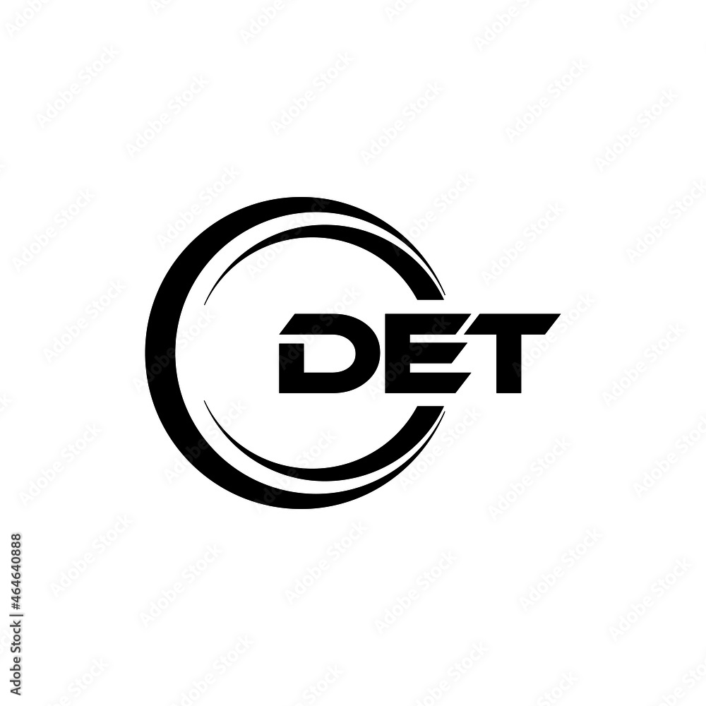 DET letter logo design with white background in illustrator, vector ...
