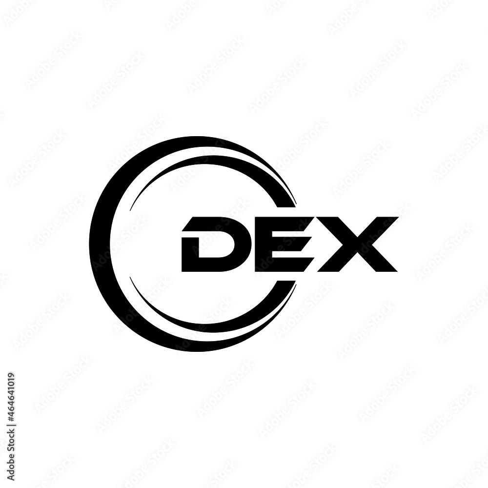 Vecteur Stock DEX letter logo design with white background in ...
