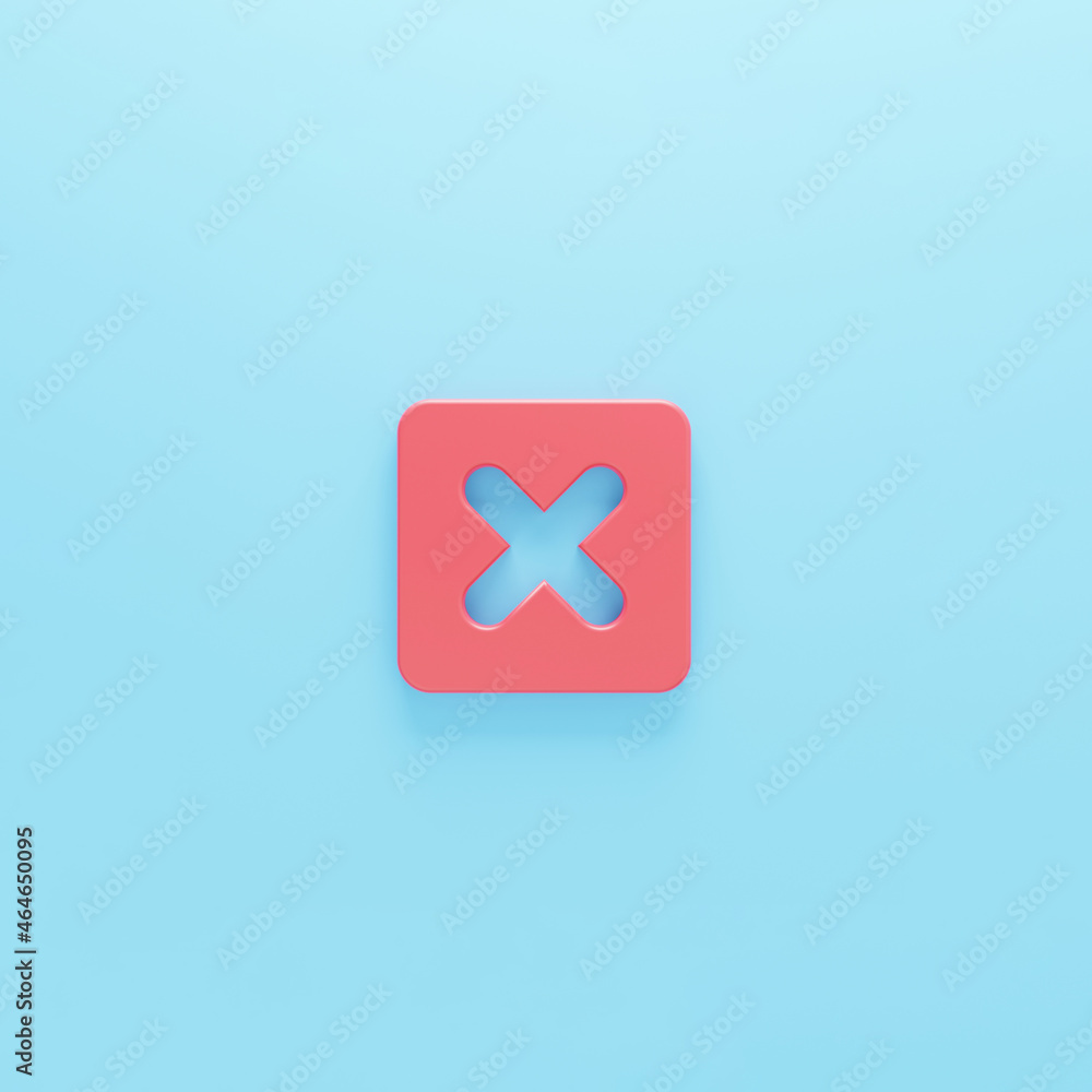 Wrong Cross Symbol Isolated 3d Rendering Red Cross Symbol Of Rejection Decline Delete Sign