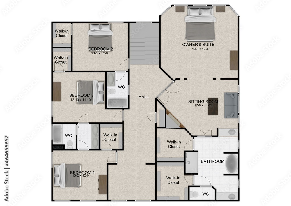 Floor plan. Interior. 2d floor plan for real estate. Home plan. 2D ...