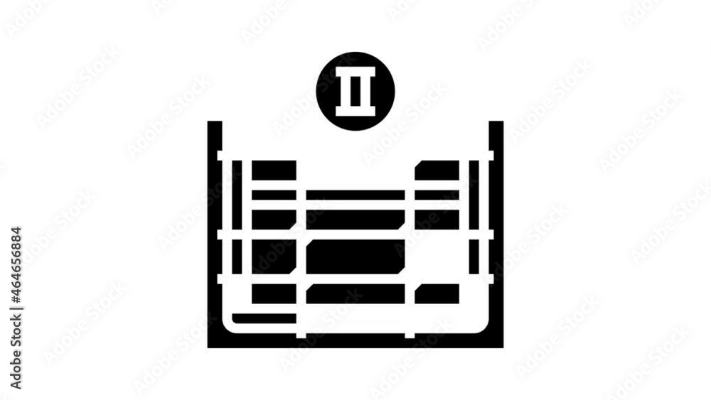 Rebar Construction glyph icon animation. Threaded And Hardened Steel ...