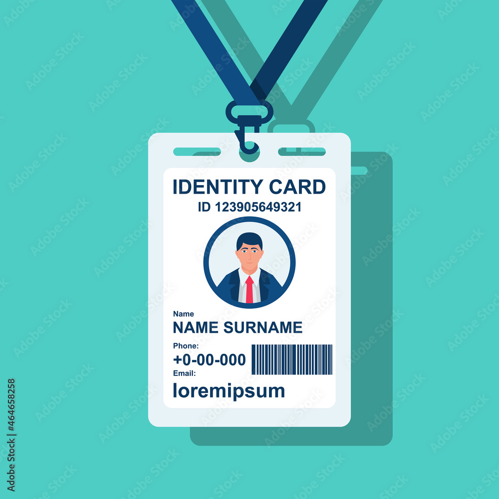 Identification card isolated on background. With permit. ID Card icon ...