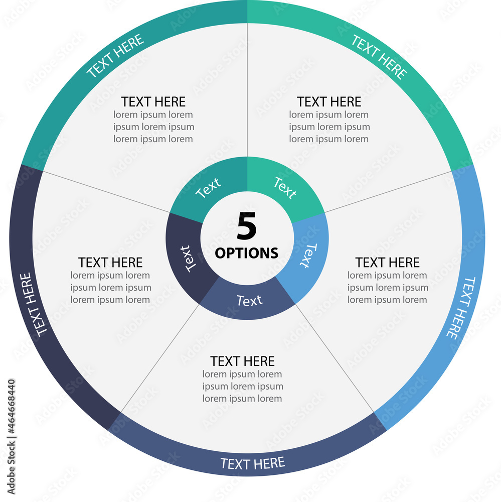 5 Circle infographic Stock Vector | Adobe Stock
