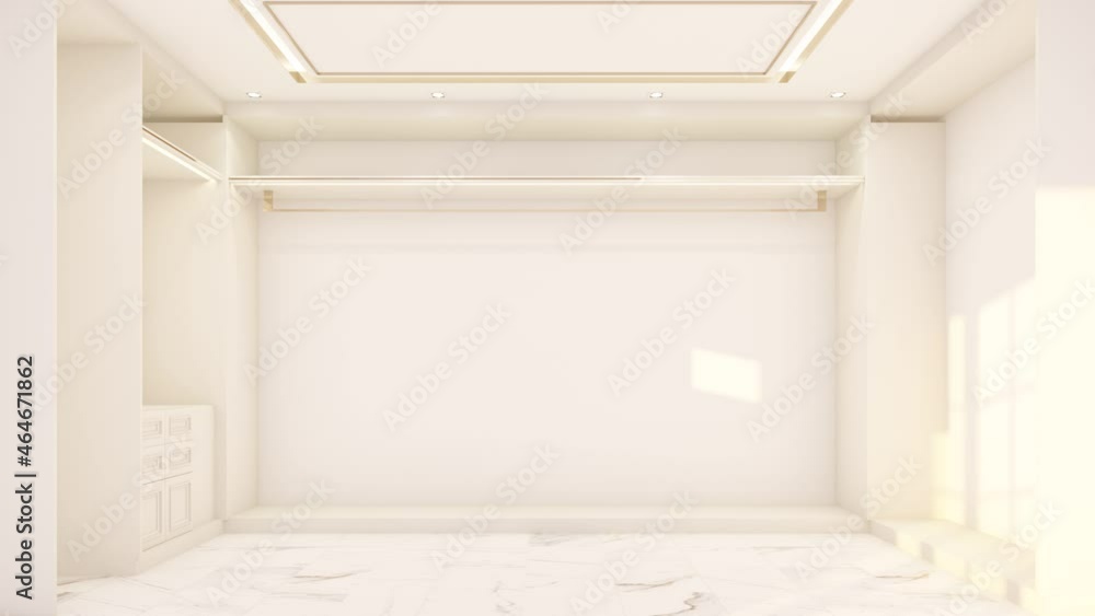 building up interior classic style of walk in closet white marble floor ...
