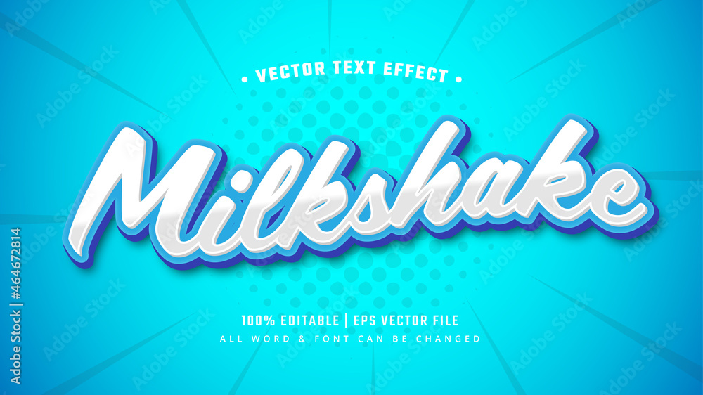 Milkshake Playful 3d Text Style Effect. Editable Illustrator Text Style ...