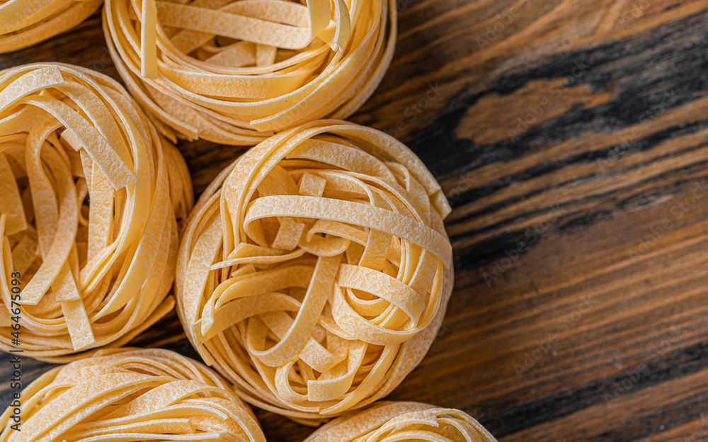 classic Italian fettuccine pasta made at home according to traditional ...