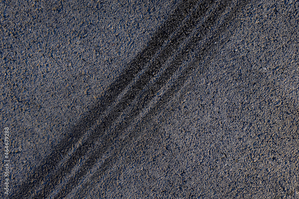Aerial top view abstract texture and background of car tire drift skid ...