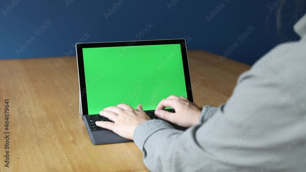 Over the shoulder shot of a business person working at home on pc ...