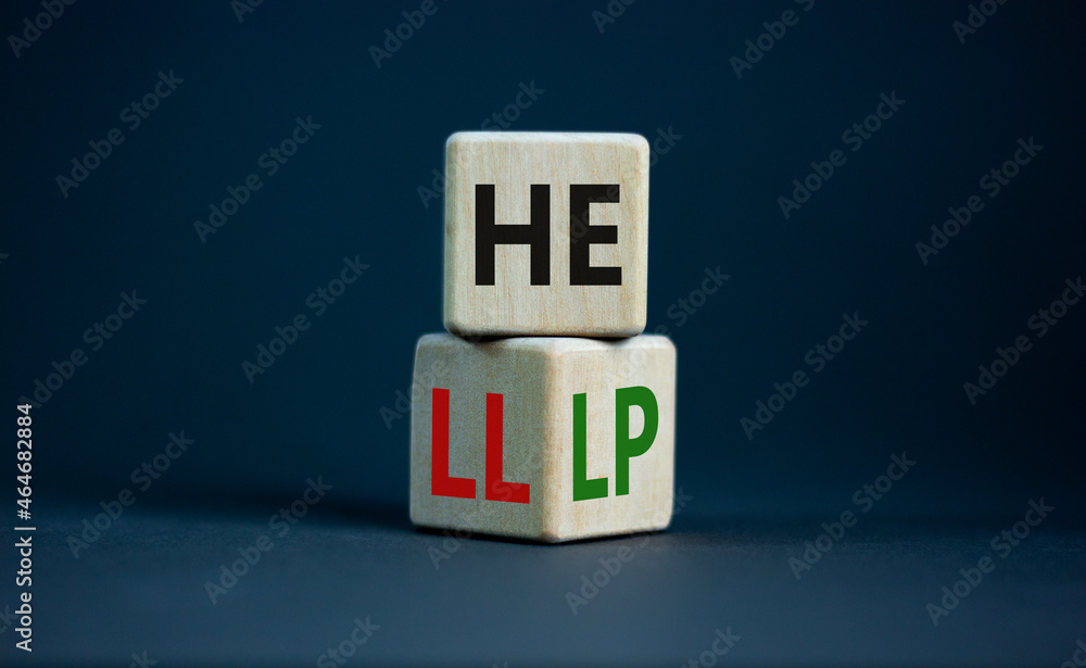 Hell or help symbol. Turned a wooden cube and changed the word 'hell ...