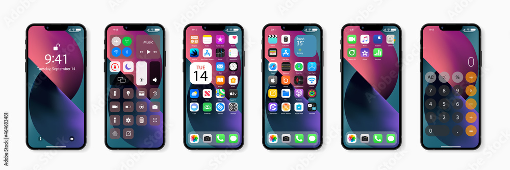 Apple iPhone 13. Smart phone. Midnight color. Touch screen. World ...