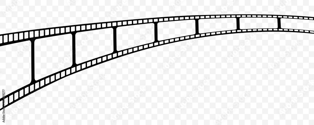Curved film strip icon isolated on transparent background. tape photo ...