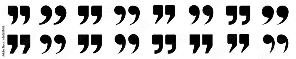 quote mark collection. black quotes icon set. Speech mark. inverted ...