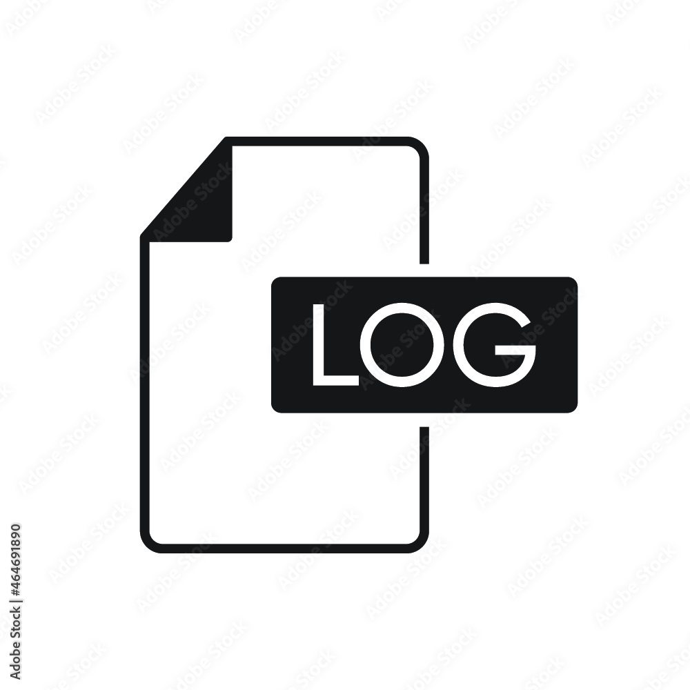 Pictograph of format file log extension for template logo, icon Stock ...