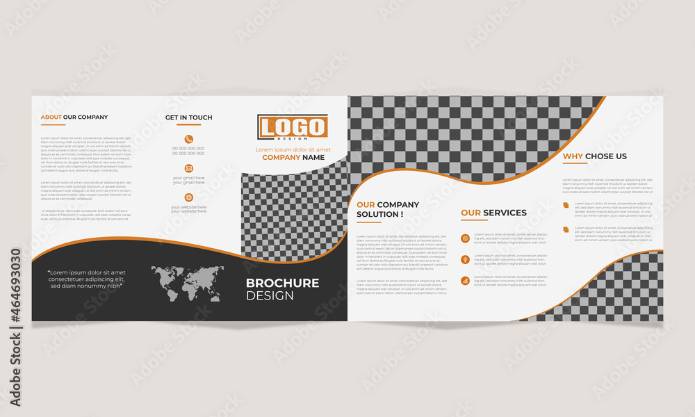Vetor de Print Ready Elegant Trifold Brochure Design | Corporate Brochure vector design | Vector ...