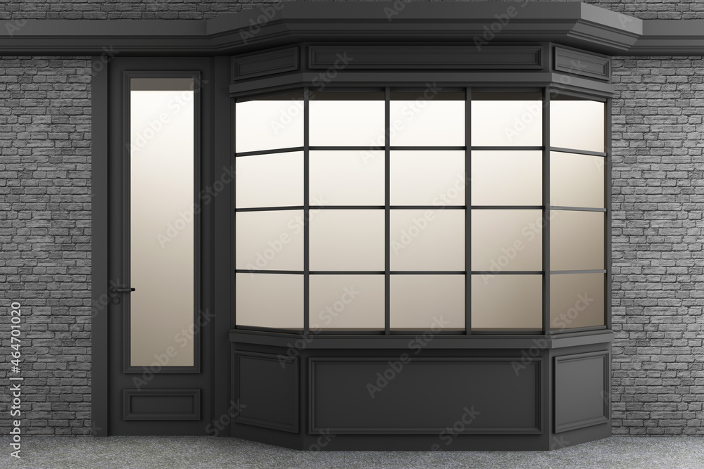 Shop Front. Exterior horizontal windows empty for your store product ...