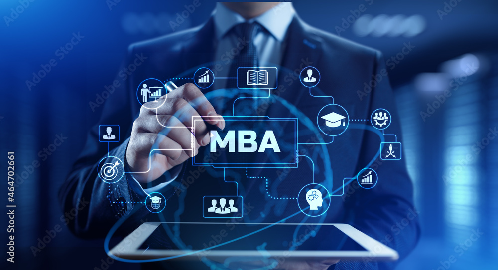 MBA Master of business administration education learning concept on ...