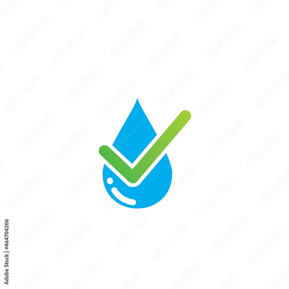 water drop check mark icon vector illustration design template Stock ...