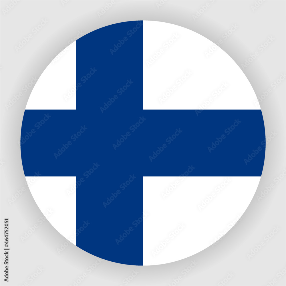 Finland Flag Rounded Country Flag button Icon Stock Vector | Adobe Stock