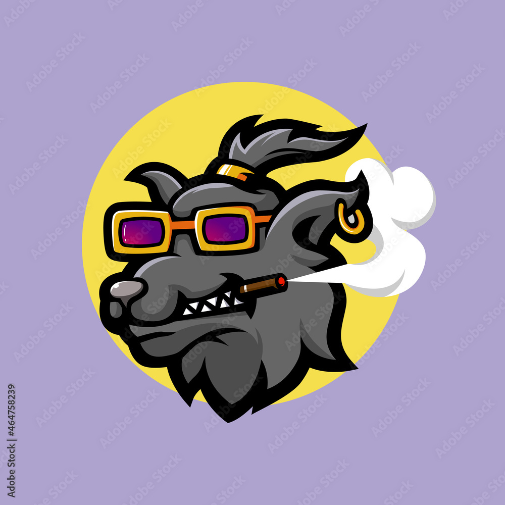 wolf cool mascot logo design vector with modern illustration Stock ...