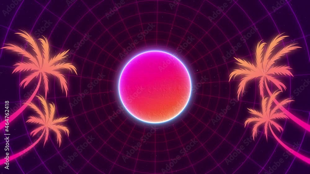 Sun on beach. 80s style, Retro Futurism Background. Stock Video | Adobe ...
