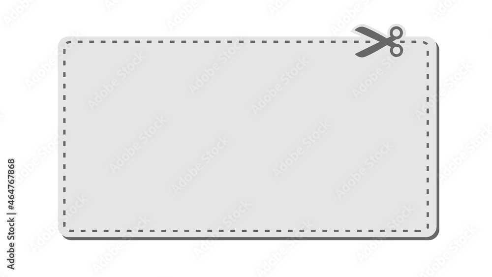 Blank coupon template with barcode, dotted line and scissors Stock ...