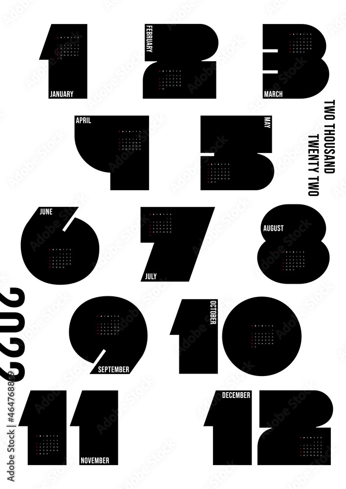 Printable Annual Calendar Template Design For 2022 Minimal Style Stock printable-annual-calendar-template-design-for-2022-minimal-style-stock