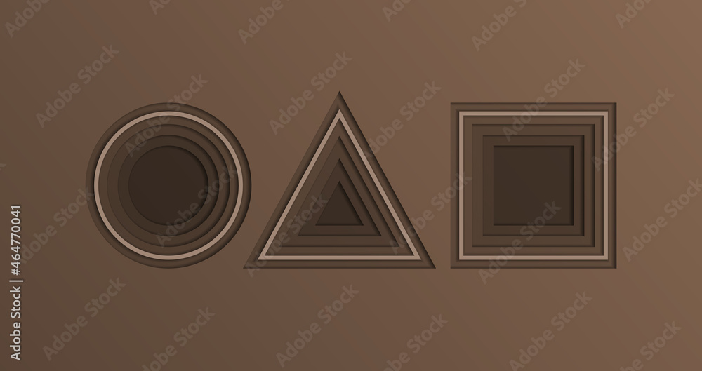 business card design with geometric shapes circle triangle square paper ...