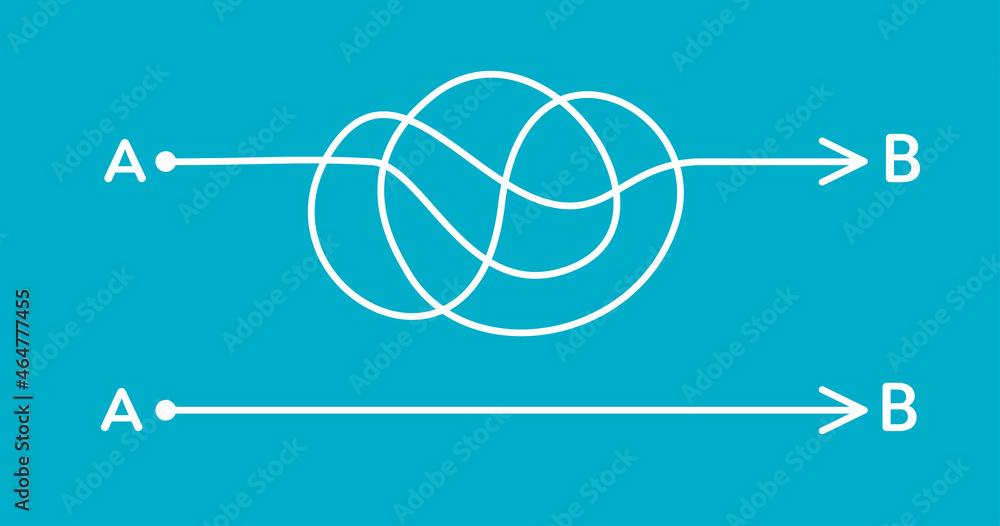 Different plan concept. Path from A to B. Vector design elements for ...