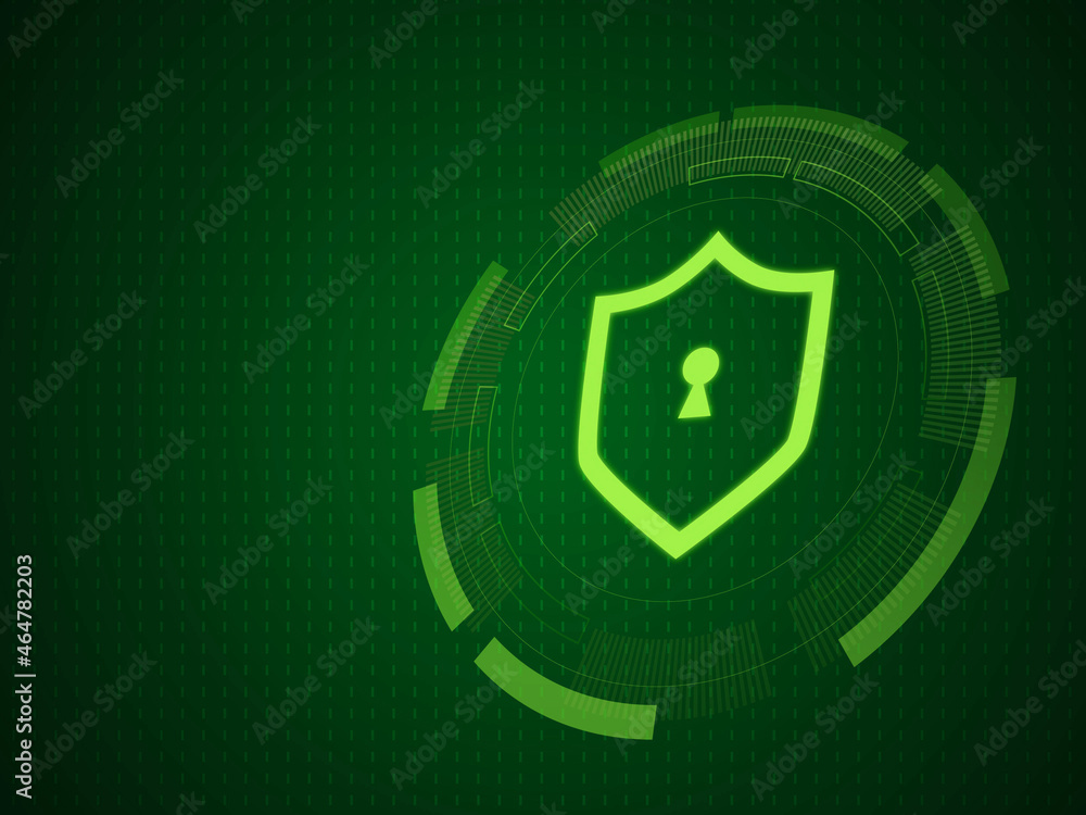 2d illustration technology cyber security key hole in a circle Stock ...