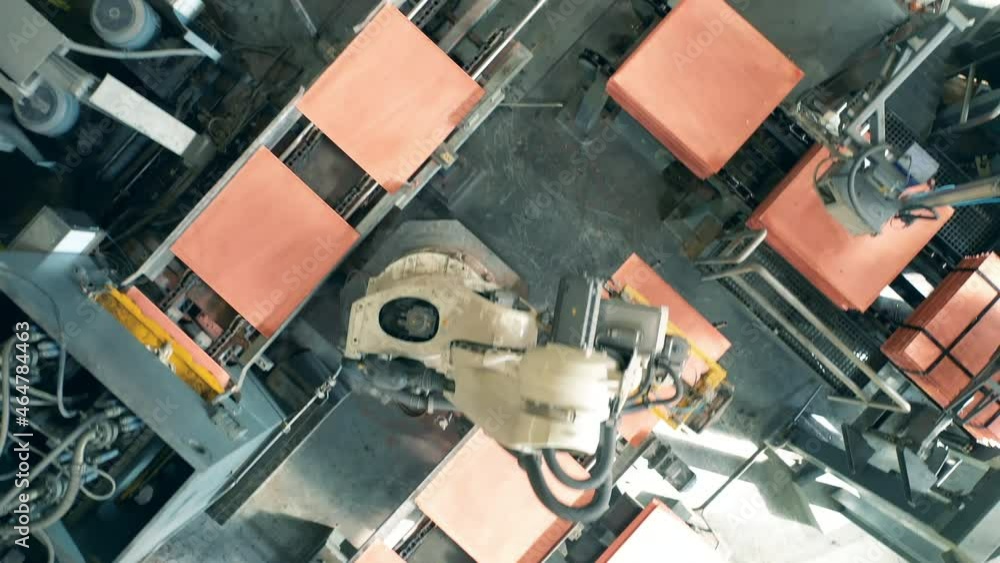 Vídeo do Stock: Robotic equipment, modern industrial factory facility ...