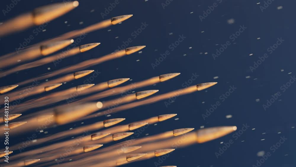 Flying bullets with smoke effect. Realistic bullets shots with smoke ...