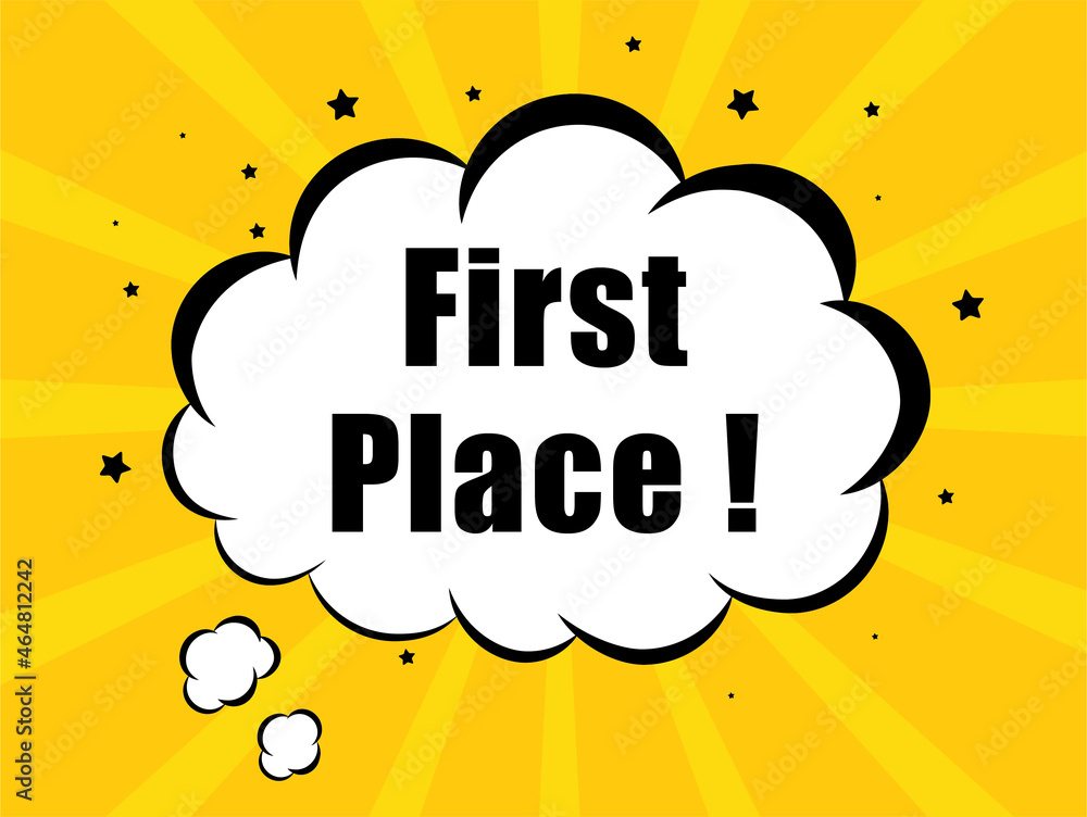 First Place in yellow bubble background Stock Illustration | Adobe Stock