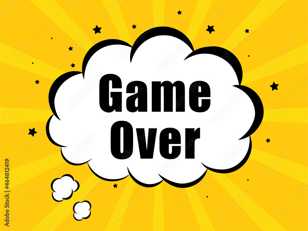 Game Over in yellow bubble background Stock Illustration | Adobe Stock