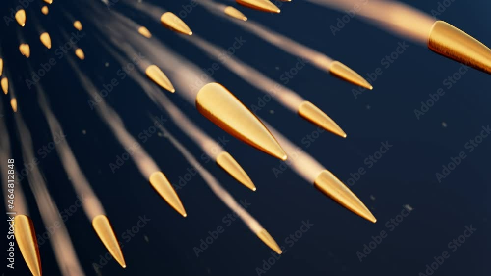 Flying bullets with smoke effect. Realistic bullets shots with smoke ...