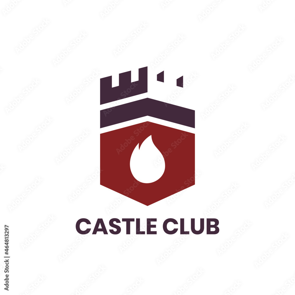 Emblem castle temple for logo design. Badge template for club sport and ...