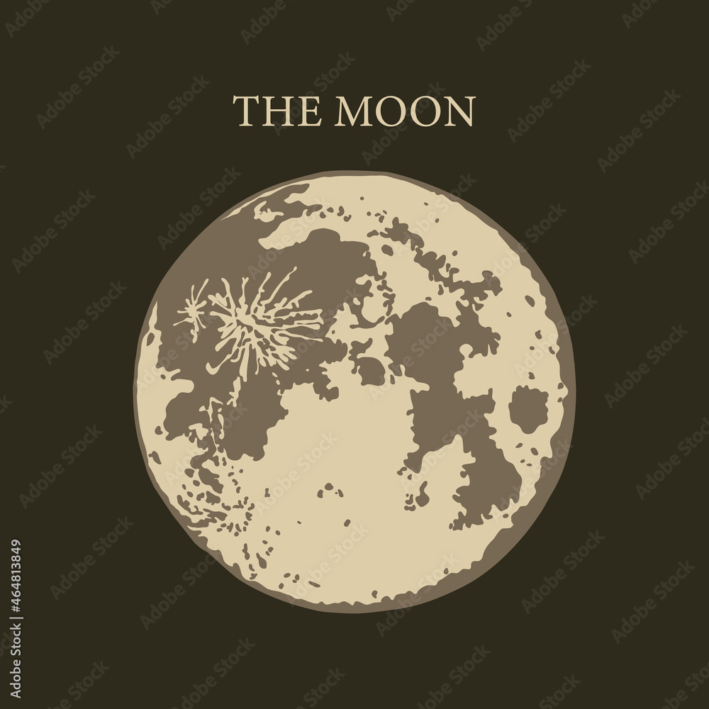 The Moon, Moon Phases in modern colors, contemporary aesthetic poster ...