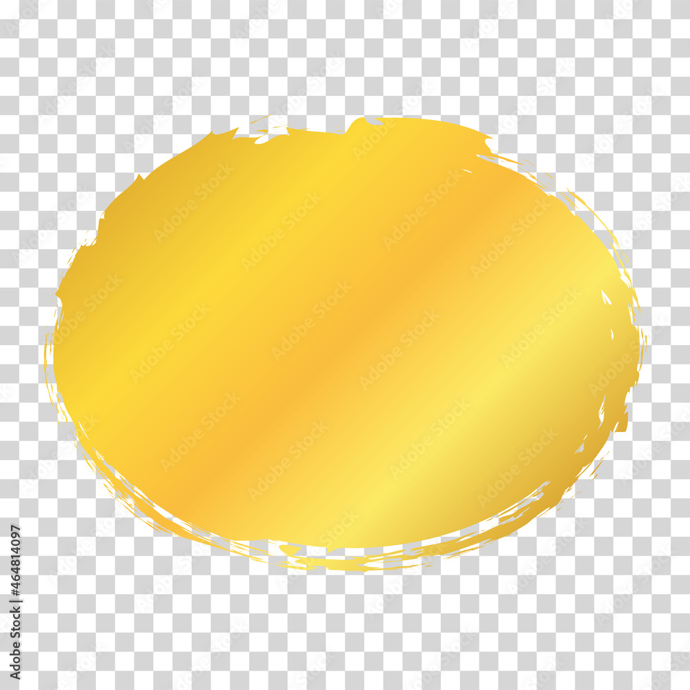vector gold oval brush painted ink stamp circle banner on transparent ...