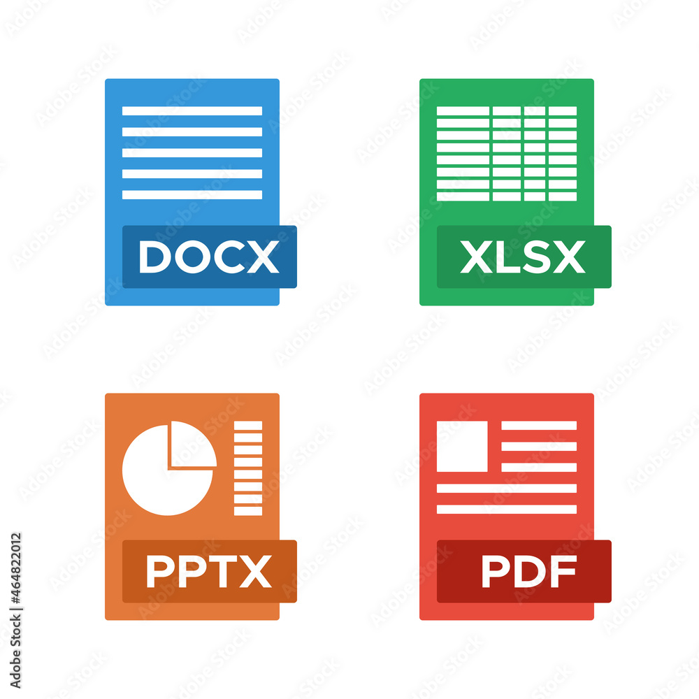 modern office electronic documents file formats DOCX XLSX PPTX PDF ...