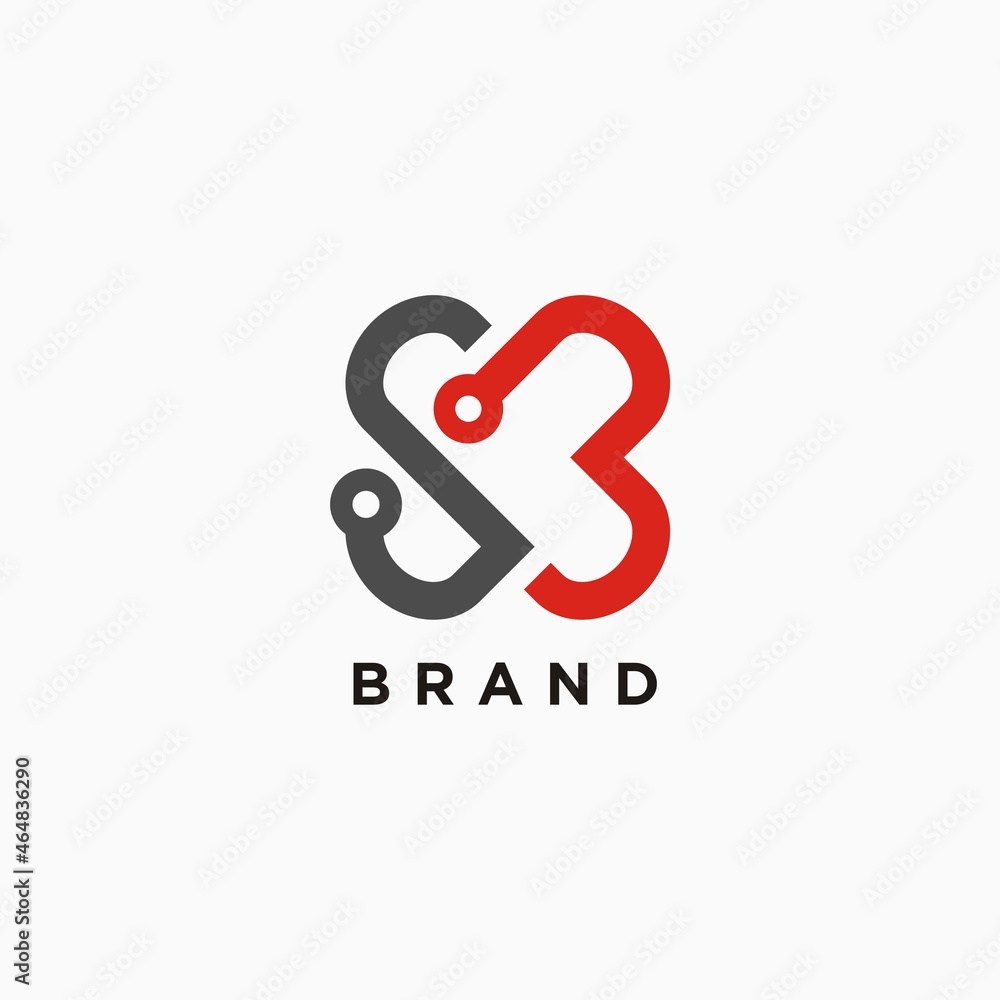 SB initial logo design simple concept for business names in technology ...