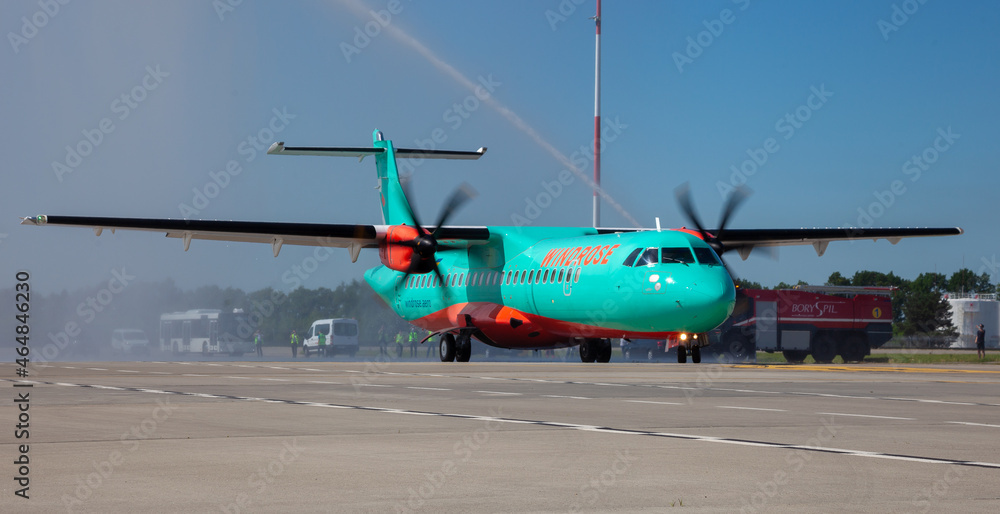 Kyiv, Ukraine - June 27, 2020: Aircraft ATR 72 airline WindRose ...
