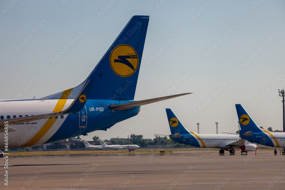 Kyiv, Ukraine - July 1, 2020: Passenger plane Boeing 737-800. Airplane ...