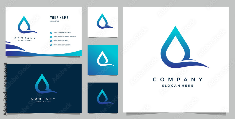 Water logo and business card Stock Vector | Adobe Stock