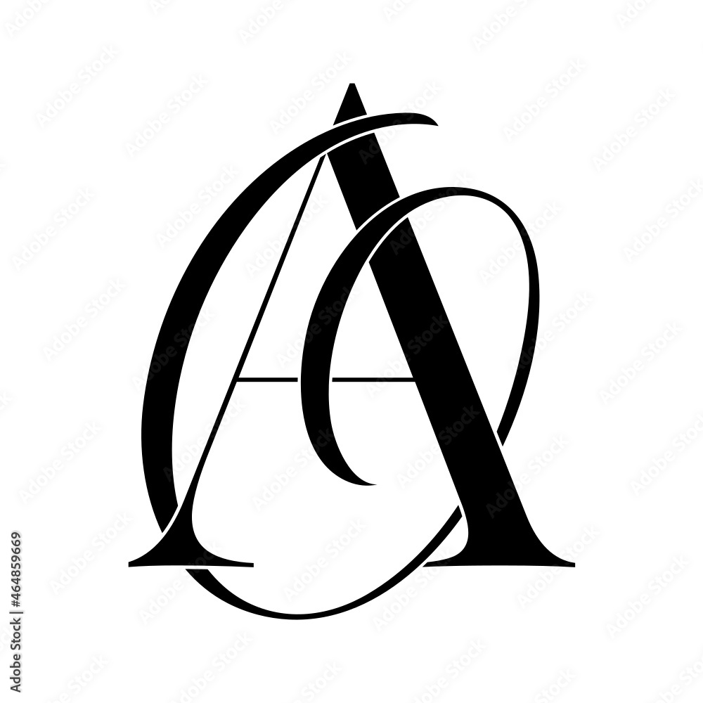 ao, oo, monogram logo. Calligraphic signature icon. Wedding Logo ...
