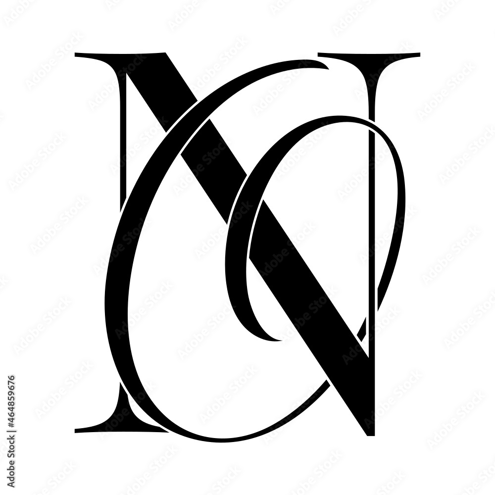 no, on, monogram logo. Calligraphic signature icon. Wedding Logo ...