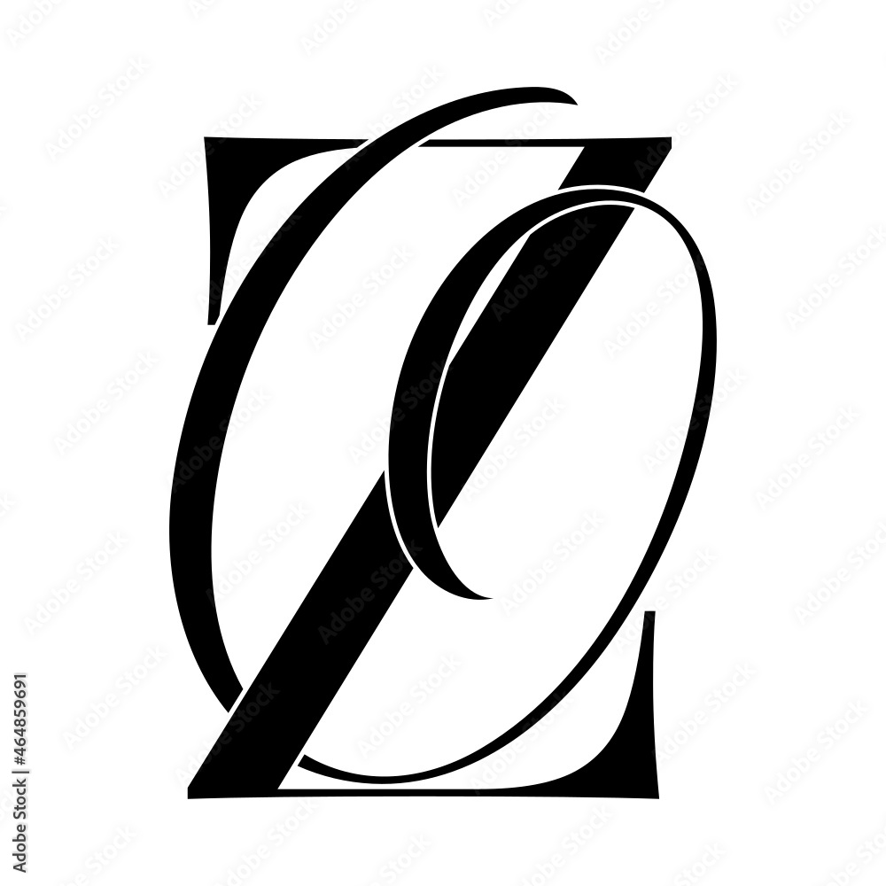 zo, oz, monogram logo. Calligraphic signature icon. Wedding Logo ...