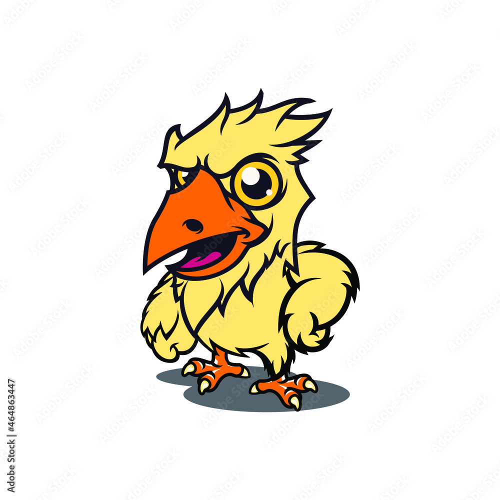 Cartoon Funny Yellow Eagle Vector Mascot Character Illustration Stock ...